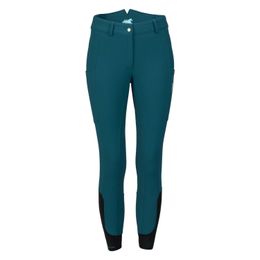 RIDE now Softshell Grip-Vollbesatz-Reithose blau/gr&uuml;n Damen 68