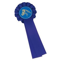 Turnierschleife Einfachrosette blau