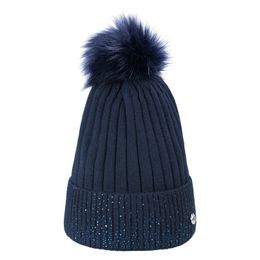 RIDE now Strickm&uuml;tze mit Glitzersteinchen blau Einheitsgr&ouml;&szlig;e