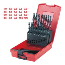 KS Tools HSS-R Spiralbohrer-Satz, Kunststoffkassette, 19-teilig, 1-10mm (330.1620)