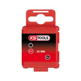KS Tools 1/4" CLASSIC Bit Innensechskant, 50mm, 10mm, 5er Pack (911.3581)