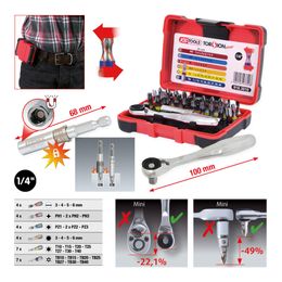 KS Tools 1/4" TORSIONpower Bit-Box, 32-tlg. (918.3010)