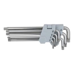 KS Tools EDELSTAHL TX-Winkelstiftschl&uuml;ssel mit Bohrung, lang, 7-teilig (964.0615)