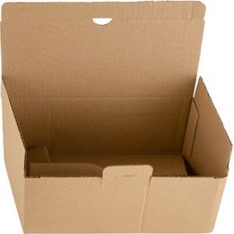 Versandkarton, mit Automatikboden, wiederverschlie&szlig;bar, bis 20 kg, L 270 x B 140 x H 130 mm, Wellpappe, braun