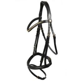 Hans Melzer Horse Equipment Hans Melzer Trense Bredeneek schwarz/messing WB (Warmblut)