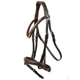 Hans Melzer Horse Equipment Hans Melzer Trense Bredeneek braun/messing Pony