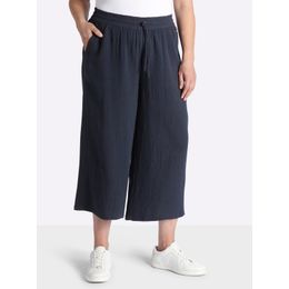 sheego Gro&szlig;e Gr&ouml;&szlig;en 3/4-Hose in Schlupfform, tiefblau, Gr&ouml;&szlig;e 52 - Damen