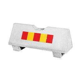 Beton-Absperrung, LxBxH 1090 x 390 x 465 mm, VE 2 Stk, mit Reflektoren, grau, mit Loch kaiserkraft