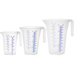 Pressol Messbecher, transparent, Satz mit je 1 x 0,5 / 1 / 2 l, VE 6 Stk, PP, mit Skala, 3 Trichter