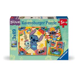 RAVENSBURGER VERLAG Kinderpuzzle 3x49 Teile - Disney Stitch