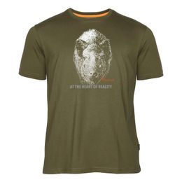 Pinewood T-Shirt Wild Boar Hunting Olive (Gr&ouml;&szlig;e: S)
