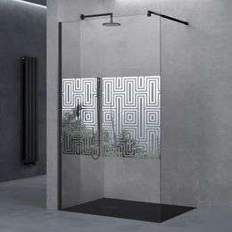doporro Duschwand Walk-In Dusche 100x200 cm mit Stabilisator aus Edelstahl Duschabtrennung aus Echtglas 10mm ESG-Sicherheitsglas inkl. Nano-