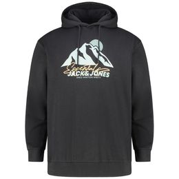 Jack & Jones Herren Gro&szlig;e Gr&ouml;&szlig;en | Jack&Jones Hoodie aus Baumwollmischung Farbe schwarz Gr&ouml;&szlig;e: 5XL