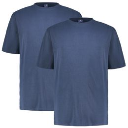 Herren Gro&szlig;e Gr&ouml;&szlig;en | Pfundskerl Doppelpack T-Shirt mit Elasthan Farbe dunkelblau Gr&ouml;&szlig;e: 5XL