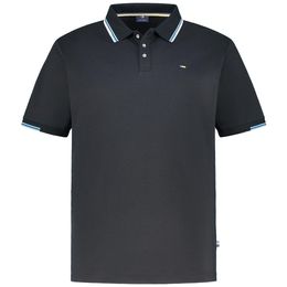 Herren Gro&szlig;e Gr&ouml;&szlig;en | Pfundskerl Funktions-Poloshirt mit Kontrastdetails, schnelltrocknend Farbe schwarz Gr&ouml;&szlig;e: 3XL