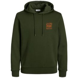 Jack & Jones Herren Gro&szlig;e Gr&ouml;&szlig;en | Jack&Jones Hoodie mit Label-Print Farbe oliv Gr&ouml;&szlig;e: 3XL