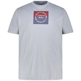 Jack & Jones Herren Gro&szlig;e Gr&ouml;&szlig;en | Jack&Jones T-Shirt mit Label-Print Farbe hellgrau Gr&ouml;&szlig;e: 4XL