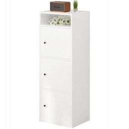 Regal,, Wei&szlig;, Holzwerkstoff, 40x138x34 cm, Arbeitszimmer, Aktenschr&auml;nke