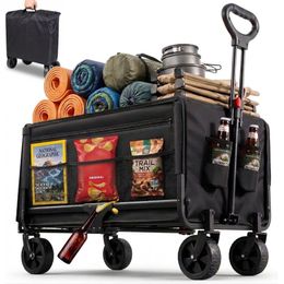 ALBATROS Bollerwagen, Schwarz, Kunststoff, 120 L, Rechteckig, 47x94x86 cm, Gartenzubeh&ouml;r, Gartenpflege, Gartenger&auml;te