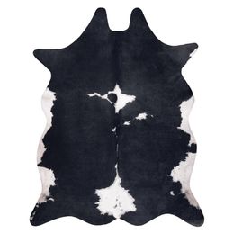 RUGSX Teppich, Schwarz, Textil, Freiform, 100x150 cm, Teppiche & B&ouml;den, Teppiche, Fellteppiche