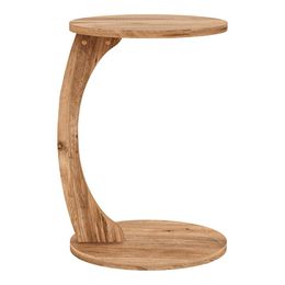 [en.casa] Beistelltisch, Braun, Holzwerkstoff, Holz Optik, Rund, 38x56x38 cm, Wohnzimmer, Wohnzimmertische, Beistelltische