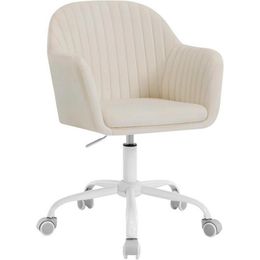 WOLTU Drehstuhl, Creme, Textil, Drehkreuz, 58x80x58 cm, Arbeitszimmer, B&uuml;rost&uuml;hle, Drehst&uuml;hle