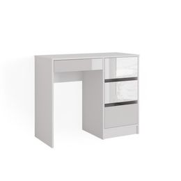 VICCO Schreibtisch, Wei&szlig;, Holzwerkstoff, 4 F&auml;cher, 4 Schubladen, Rechteckig,Rechteckig, 90x75x40 cm, Arbeitszimmer, Schreibtische, B&uuml;rotische