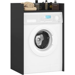 Akord Waschmaschinenschrank, Schwarz, Holzwerkstoff, Nachbildung, 1 F&auml;cher, Rechteckig,Rechteckig, 64x98x50 cm, Waschk&uuml;che, Waschmaschinenschrank