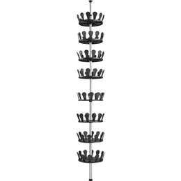TecTake Schuhkarussell, Schwarz, Metall, Rechteckig, 26.5x300x26.5 cm, Garderobe, Schuhaufbewahrung, Schuhregale