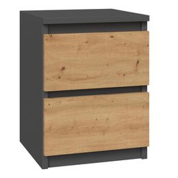 CDF Nachttisch, Anthrazit, Eiche Artisan, Holzwerkstoff, 30x40x30 cm, Schlafzimmer, Nachttische