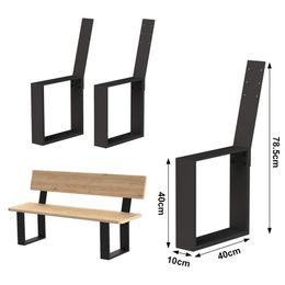 DanDiBo Bankgestell, Schwarz, Metall, 10x78.5x40 cm, Gartenm&ouml;bel, Gartenb&auml;nke