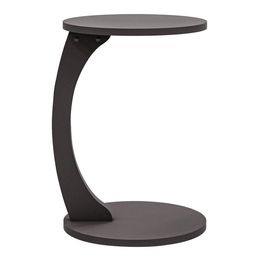 [en.casa] Beistelltisch, Grau, Holzwerkstoff, Rund, 38x56x38 cm, Wohnzimmer, Wohnzimmertische, Beistelltische