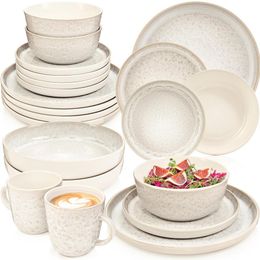 S&auml;nger S&auml;nger Kombiservice, Creme, Stein, 30-teilig, 27x10x27 cm, kratzfest, Essen & Trinken, Geschirr, Geschirr-Sets, Kombiservice