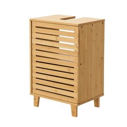 [en.casa] Waschbeckenunterschrank, Natur, Holz, Bambus, 40x60x30 cm, Badezimmer, Badezimmerschr&auml;nke, Waschbeckenunterschr&auml;nke