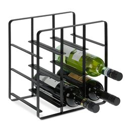 Relaxdays Weinregal, Schwarz, Metall, 27.5x30.5x20 cm, Wohnzimmer, Regale, Weinregale