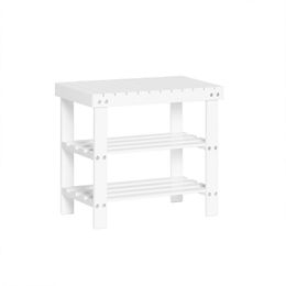 sobuy Schuhregal, Wei&szlig;, Holz, 50x45x29 cm, Garderobe, Schuhaufbewahrung, Schuhregale