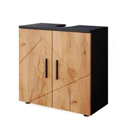 VICCO Waschbeckenunterschrank, Honigeiche, Anthrazit, Holzwerkstoff, 2 F&auml;cher, Rechteckig, 60x59x30 cm, Badezimmer, Badezimmerschr&auml;nke, Waschbeckenunterschr&auml;nke