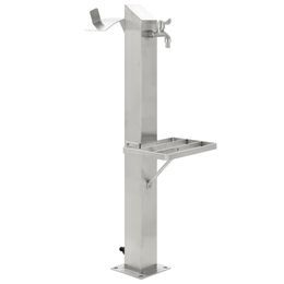 vidaXL Wasserzapfs&auml;ule, Silber, Metall, 8x95x8 cm, Gartenzubeh&ouml;r, Gartenpflege, Gartenschl&auml;uche & Zubeh&ouml;r