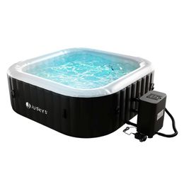 Juskys Whirlpool, Schwarz, Kunststoff, 185x65x185 cm, Freizeit, Pools und Wasserspa&szlig;, Whirlpools