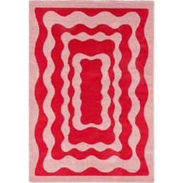 Nazar Rugs Teppich, Rot, Textil, Rechteckig, 80x140 cm, f&uuml;r Fu&szlig;bodenheizung geeignet, in verschiedenen Gr&ouml;&szlig;en erh&auml;ltlich, Teppiche & B&ouml;den, Teppiche, Moderne Teppiche
