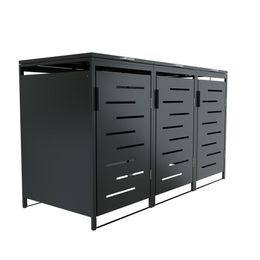 Juskys M&uuml;lltonnenbox, Anthrazit, Metall, 204x120x80 cm, Aufbewahrung & Schutzh&uuml;llen
