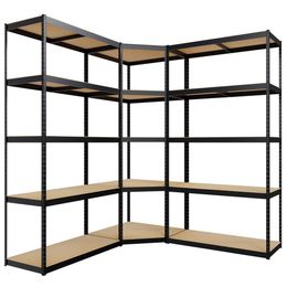 CLP Regalsystem, Schwarz, Metall, 160x180x160 cm, Freizeit, Heimwerken, Werkstatt