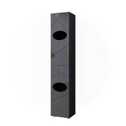 VICCO W&auml;scheschrank, Anthrazit, Holzwerkstoff, 3 F&auml;cher, Rechteckig, 37.2x192x32 cm, Badezimmer, Badezimmerschr&auml;nke, Hochschr&auml;nke