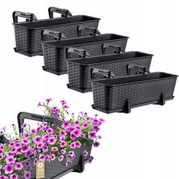Kadax Balkonkasten, Anthrazit, Kunststoff, 17x60 cm, Dekoration, Blumen & Zubeh&ouml;r, &Uuml;bert&ouml;pfe