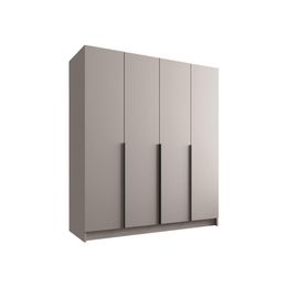 Mirjan24 Kleiderschrank, Kaschmir, Schwarz, Holzwerkstoff, 9 F&auml;cher, Rechteckig, 200x215x58 cm, Schlafzimmer, Kleiderschr&auml;nke, Dreht&uuml;renschr&auml;nke