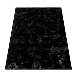 Paco Home Hochflorteppich, Schwarz, Textil, Rechteckig, 120x170 cm, strapazierf&auml;hig, f&uuml;r Fu&szlig;bodenheizung geeignet, Teppiche & B&ouml;den, Teppiche, Hochflorteppiche & Shaggys