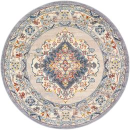 Livabliss Vintage-Teppich, Grau, Textil, Orientalisch, Rund, 160x160 cm, Oeko-Tex&reg; Standard 100, in verschiedenen Gr&ouml;&szlig;en erh&auml;ltlich, Teppiche & B&ouml;den, Teppiche, Vintage-Teppiche