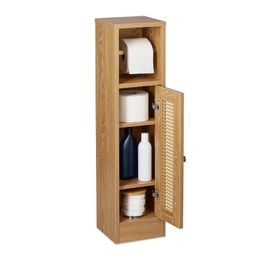 Relaxdays Toilettenpapierhalter, Hellbraun, Holzwerkstoff, Kunststoff, 20.5x80x21 cm, Badaccessoires