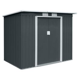 Hattoro Ger&auml;tehaus, Grau, Metall, 130x173x213 cm, Aufbewahrung & Schutzh&uuml;llen, Ger&auml;teschuppen
