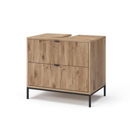 VICCO Waschbeckenunterschrank, Eiche, Holzwerkstoff, 3 Schubladen, Rechteckig, 70x63x45.1 cm, Badezimmer, Badezimmerschr&auml;nke, Waschbeckenunterschr&auml;nke